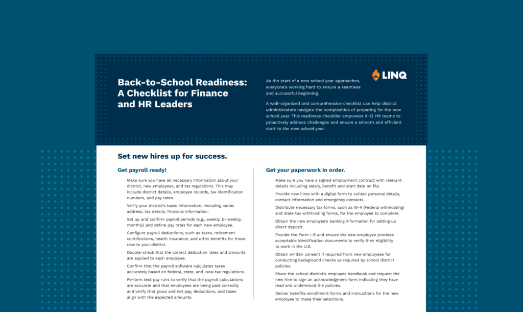 Your K-12 Finance Checklist for Back-to-School Success - LINQ | K‑12 ...